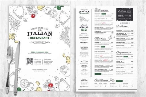 Italian Restaurant Menu Templates Psd Ai Indd Brandpacks