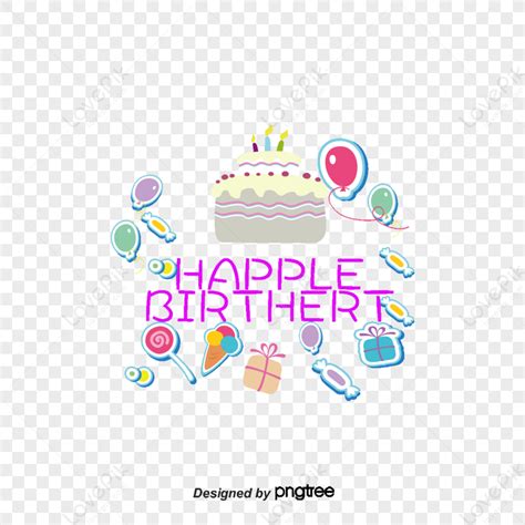 벡터 글꼴 디자인 생일 일러스트 축하합니다양초케이크 Png 일러스트 무료 다운로드 Lovepik