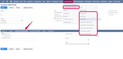 Netsuite Tips Using The Advanced Features Of Custom Fields