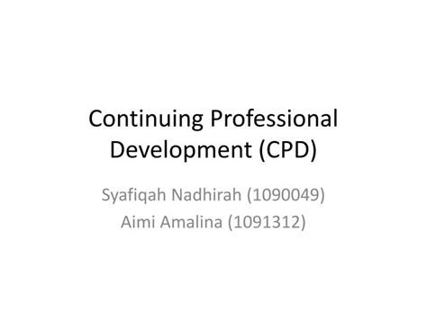 Ppt Continuing Professional Development Cpd Powerpoint Presentation