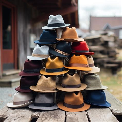 A Stack Of Mens Hats V 52 Premium Ai Generated Image