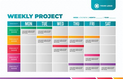 Weekly Project Timeline Template 18743461 Vector Art At Vecteezy