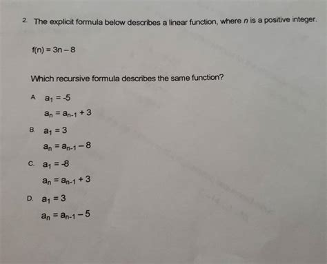Solved The Explicit Formula Below Describes A Linear Function