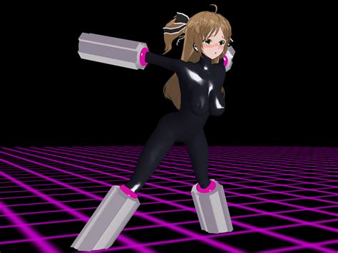 Hypnohub 3d 3d Custom Girl Ahoge Blonde Hair Blush Bodysuit Catsuit