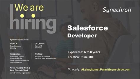 Akshay Pujari On Linkedin Synechron Salesforce Hiring Greatopportunity Salesforcedeveloper…