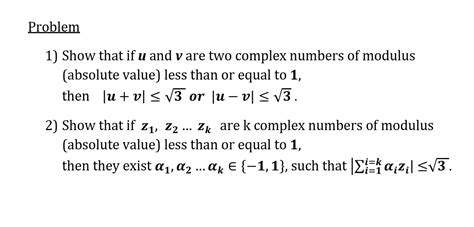 Complex Numbers Such That Modulus Absolute Value Less Than Or Equal To