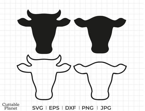 Cow Head Svg Cow Head Outline Svg Cow Head Png Cow Face Svg Cow