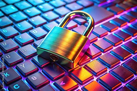 A Keyboard Padlock Shields Data And Information Effectively Guarding Against Cyber Threats And