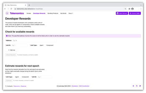 Tokenomics Olas Developer Documentation