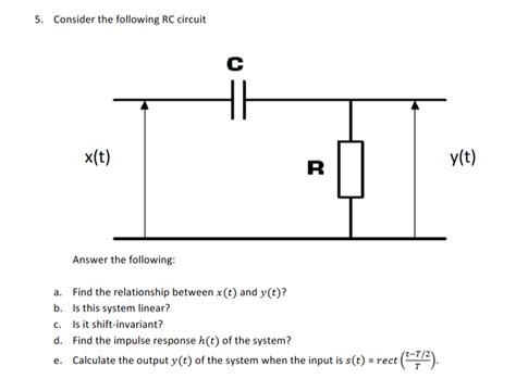 Solved Consider The Following Rc Circuit Answer The