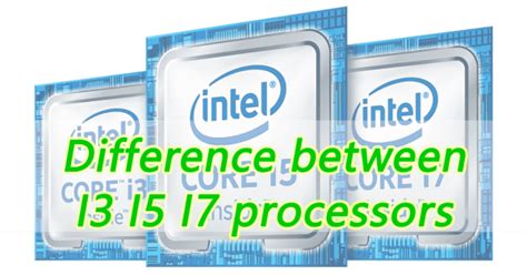 Difference Between I3 I5 I7 Processors