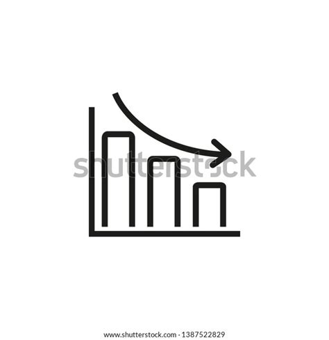 Downgrading Line Icon Declining Reduction Economy Stock Vector Royalty