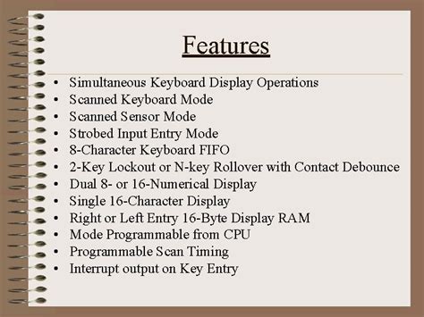 Programmable Keyboard Display Interface 8279 Features Simultaneous Keyboard
