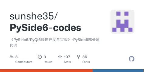 Pyside6 Codesappendix《pyside6 Pyqt6快速开发与实战》附赠电子版pdf At Master · Sunshe35pyside6 Codes · Github