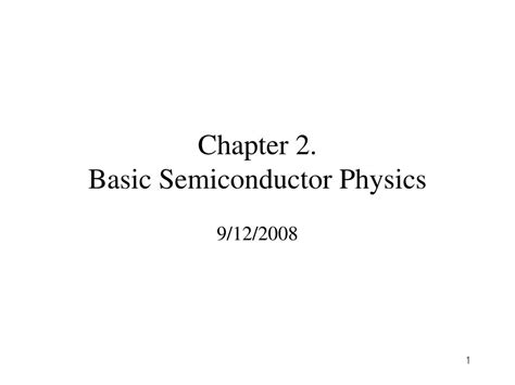 PPT Chapter Basic Semiconductor Physics PowerPoint Presentation Free Download ID