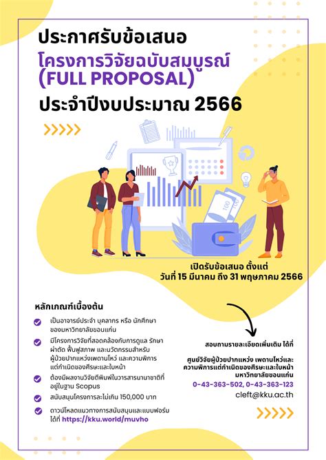 ประกาศรับข้อเสนอ โครงการวิจัยฉบับสมบูรณ์ Full Proposal ประจำปีงบประมาณ 2566 ศูนย์ตะวันฉาย
