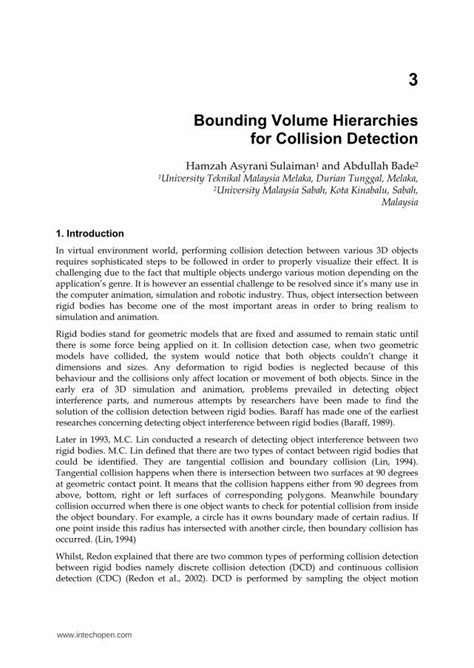 pdf bounding volume hierarchies for collision techopen