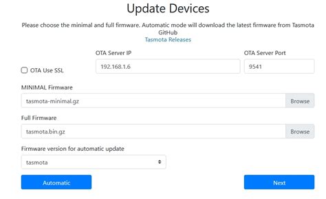 Unable To Ota Devices Latest Ha Latest Tasmoadmin Haos Install