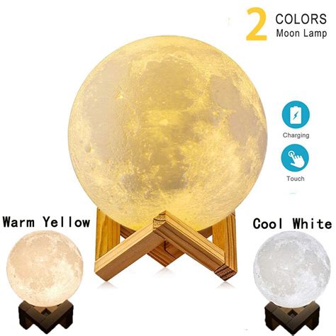 Zk20 Led Night Light 3d Print Moon Lamp 16 Colors Grandado