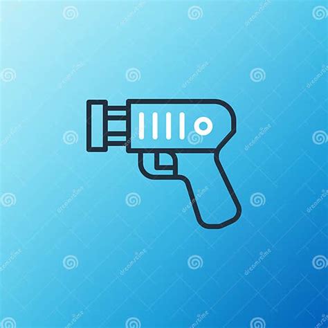 Line Police Electric Shocker Icon Isolated On Blue Background Shocker For Protection Stock