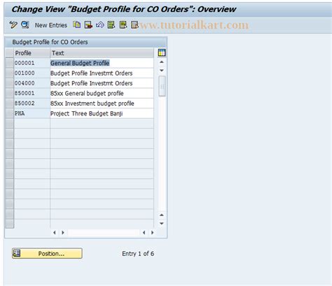 OKOB SAP Tcode CO Orders Budgeting Profiles OKOB SAP Tcode CO Orders Budgeting Profiles