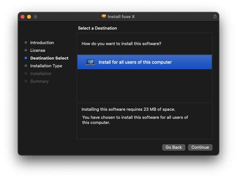 MacOS Installation Fuse X