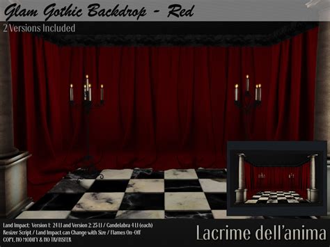 Second Life Marketplace Glam Gothic Backdrop Red