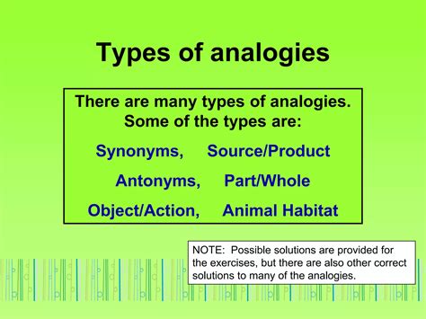 Analogies 1 Six Types Of Analogiespptx Birdwatching Hobbies And Interests