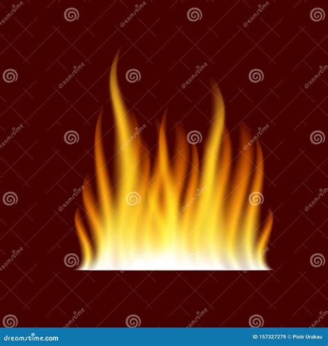 Realistic Burning Fire Flame Template Stock Vector Illustration Of Danger Energy