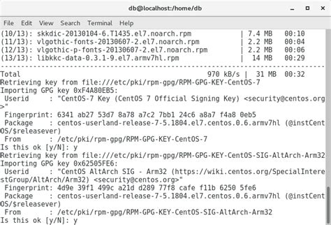 Raspberry Pi3 Modelbにcentos7をインストール【gnome Gui】 データベースfan