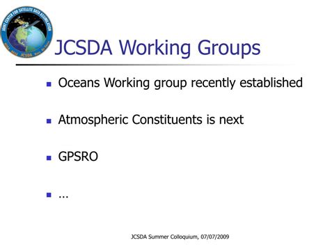 Ppt Overview Of The Joint Center For Satellite Data Assimilation