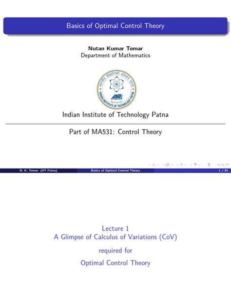 Optimal Control Pdf Pdf Calculus Of Variations Mathematical Optimization