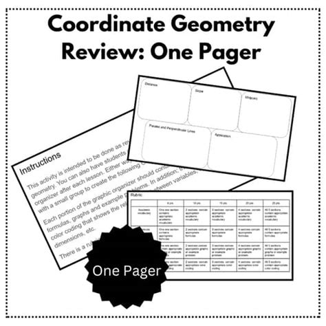 Coordinate Geometry Review And Test Avid Grades 8 12 By Avid Angles