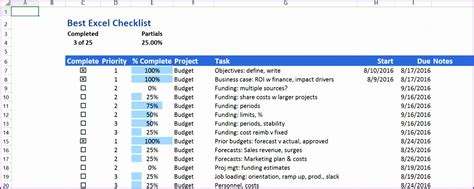 Excel Template Checklist Excel Templates