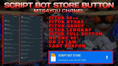 review script bot store full button no enc 100 youtube