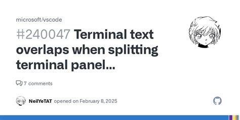 Terminal Text Overlaps When Splitting Terminal Panel Horizontally · Issue 240047 · Microsoft