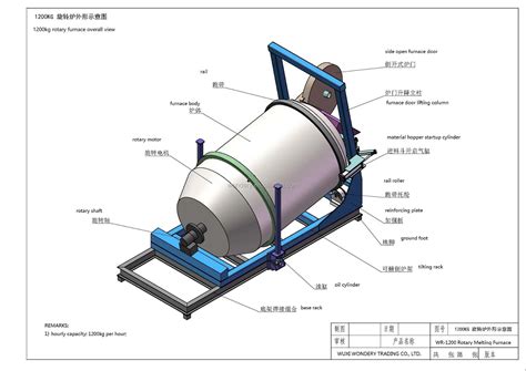 Gas Fired Rotary Furnace For Lead Smelting 3500kg