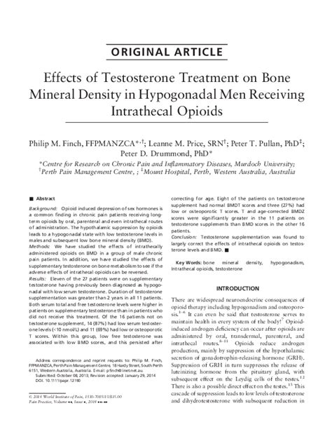 Pdf Effects Of Testosterone Treatment On Bone Mineral Density In Men With Testosterone