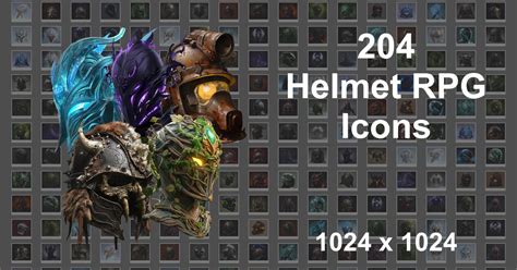204 Fantasy Helmet Rpg Icons Pack 2d Icons Unity Asset Store