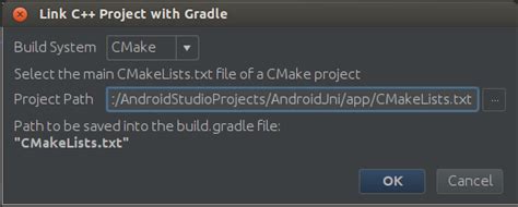 android android jni executing external native build for cmake cmakelists txt file