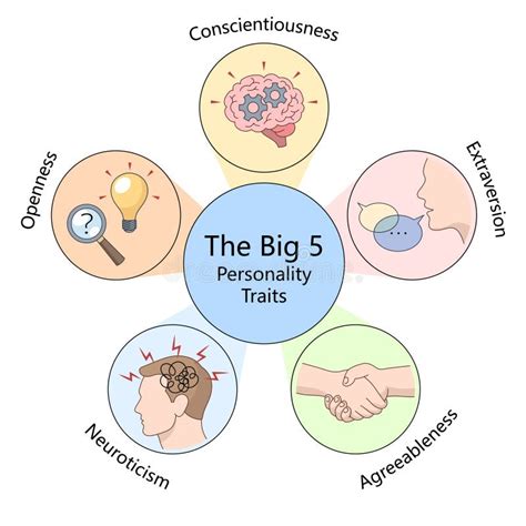The Big Five Personality Traits Diagram Vector Stock Vector Illustration Of Psychological