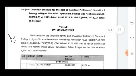 Jkpsc Assistant Professor Recruitment 2023 Interview Schedule Out For