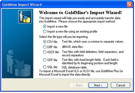 Using The Data Import QuickStart Wizard