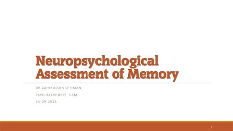 Memory Assessment Pdf
