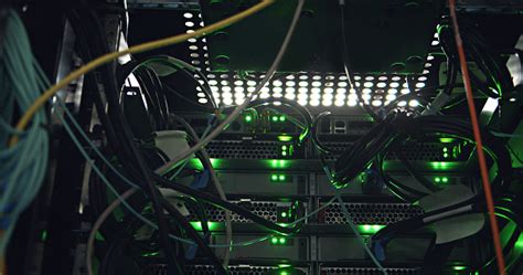 Cables Hardware And Server Room Background For Information Technology Cybersecurity Or Gdpr