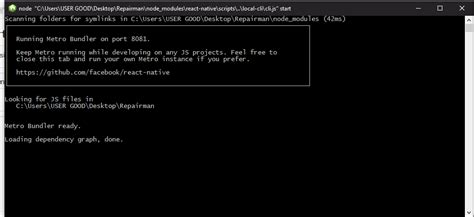 Dont Load Debug Menu And In Metro Bundler Wont Start A Loading · Issue 21049 · Facebookreact