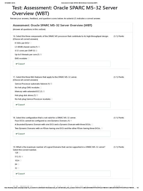 Assessment Oracle Sparc M5 32 Server Overview Wbt 4 Pdf Information Age Computer Data