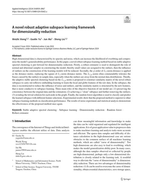 A Novel Robust Adaptive Subspace Learning Framework For Dimensionality