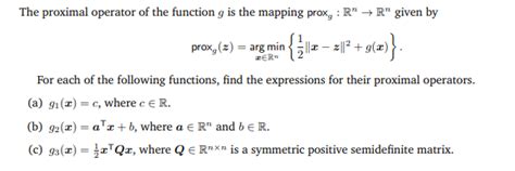 the proximal operator of the function g is the