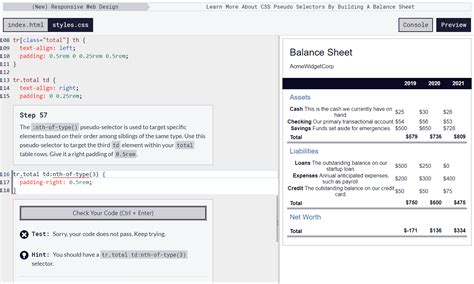 Building A Balance Sheet Step 57 Html Css The Freecodecamp Forum